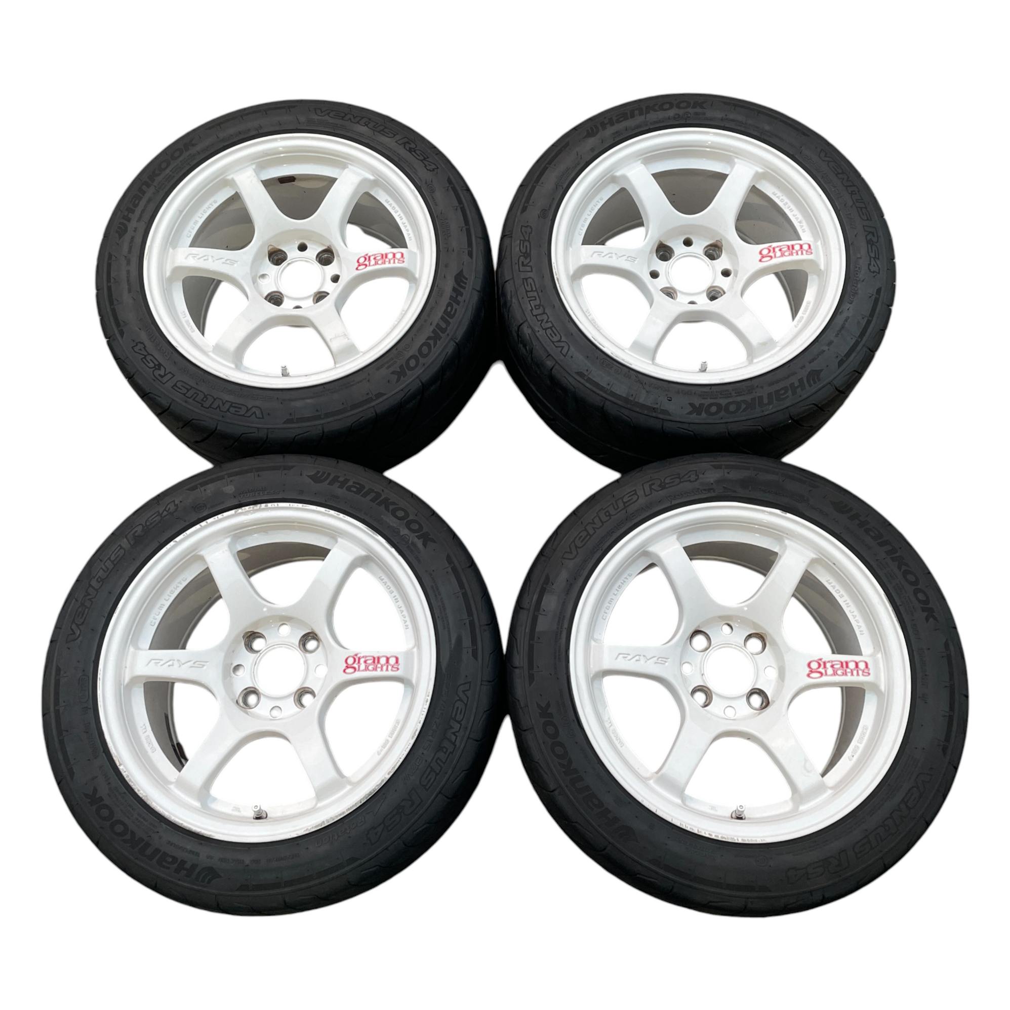 RAYS Gramlights 57DR Wheels 15x8+28 4x100 White — Type R Performance