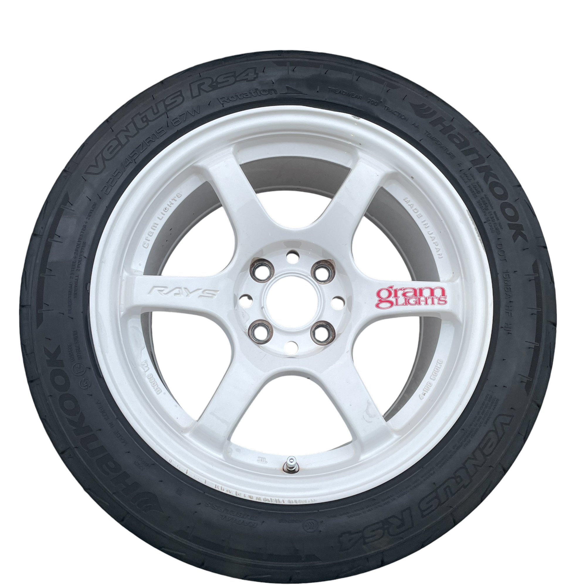 RAYS Gramlights 57DR Wheels 15x8+28 4x100 White — Type R Performance