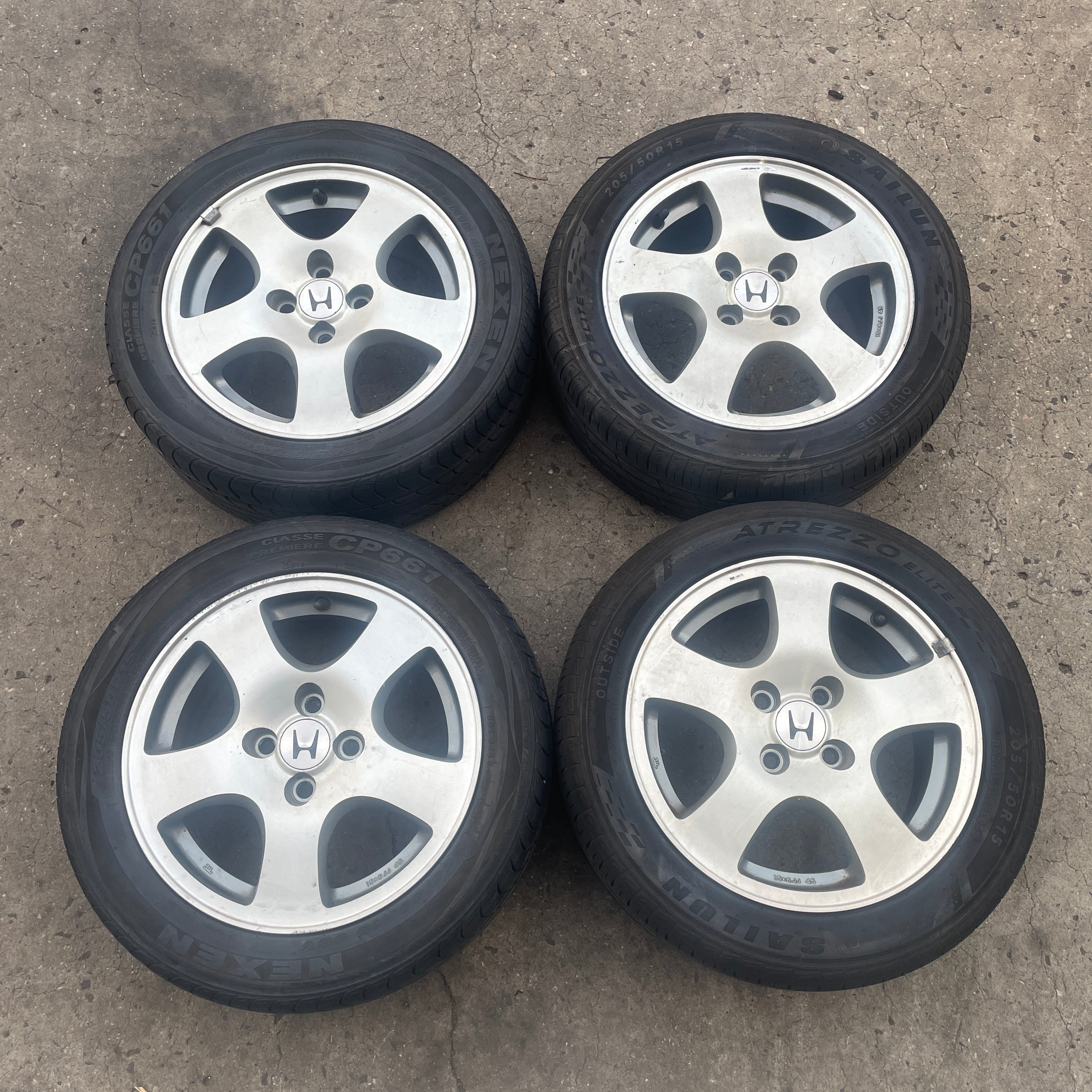 Honda Integra Fat Fives 15" Wheels 15x6+45 4x100 — Type R Performance